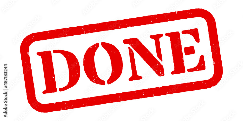 ‘Done’ Red Rubber Stamp Stock Vector | Adobe Stock