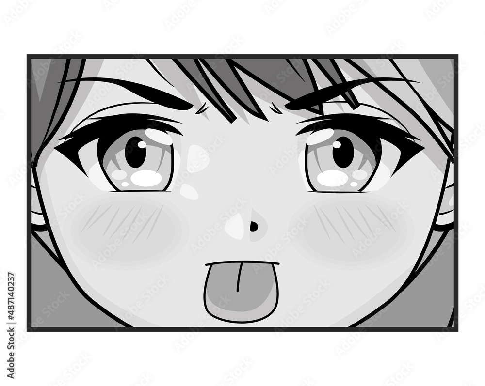 crazy face girl anime Stock Vector | Adobe Stock