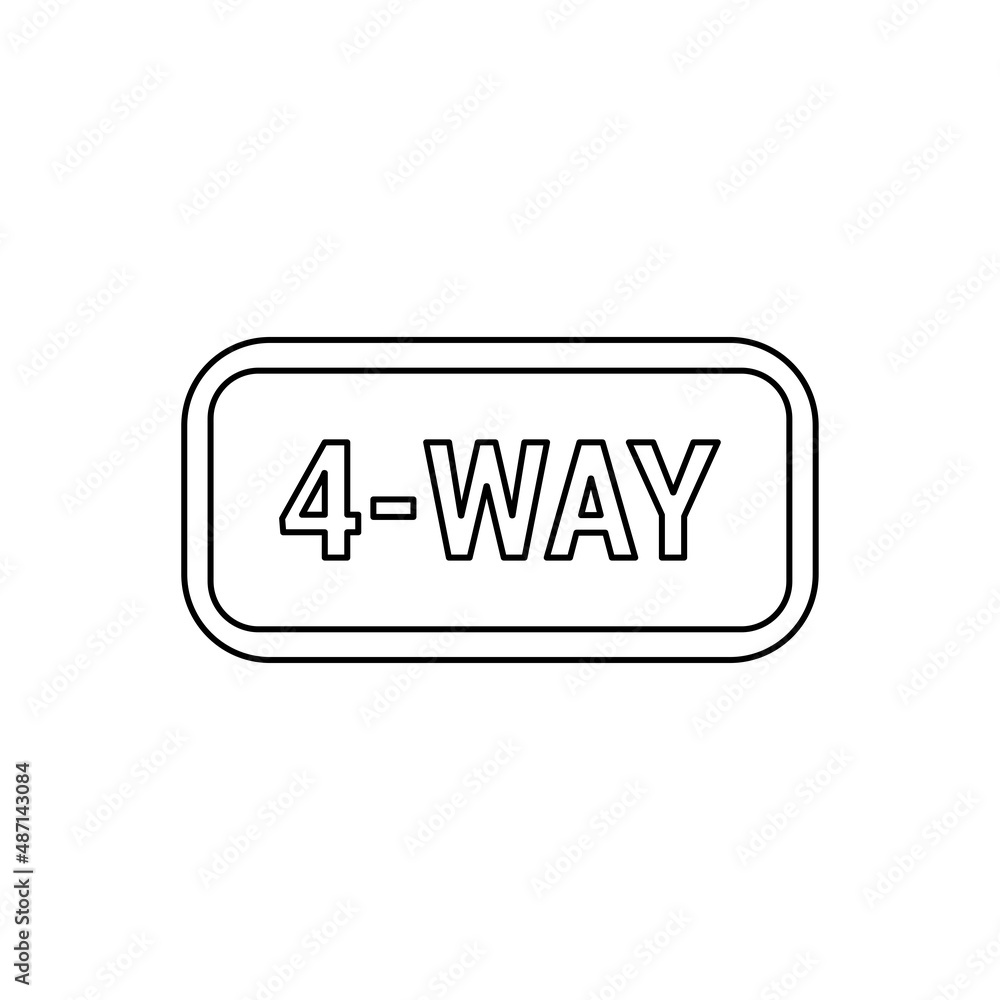 4-way sign icon isolated on white background. Road sign symbol modern ...