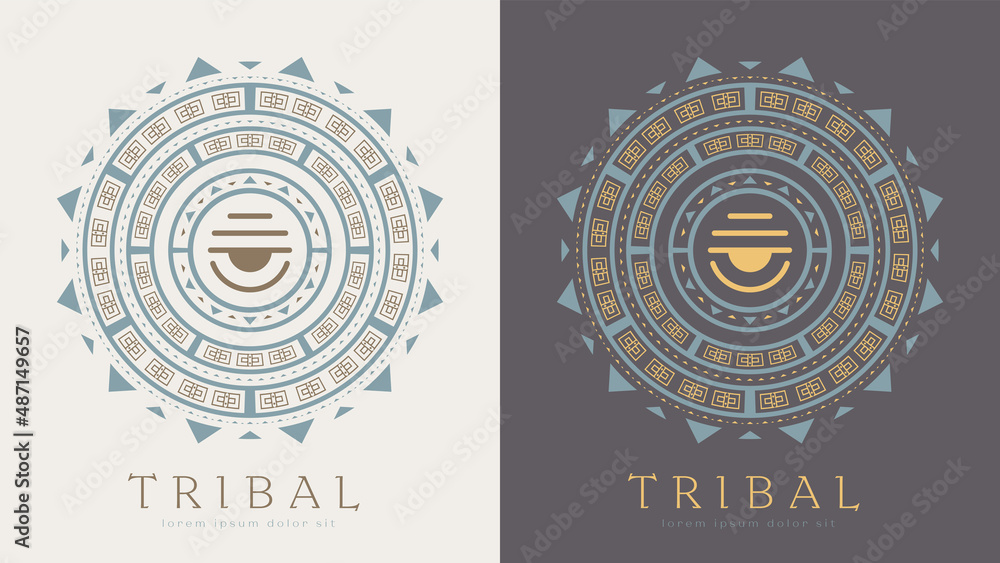 Aztec Tribal Vector Elements. Ethnic Shapes Symbols Design for Logo or ...