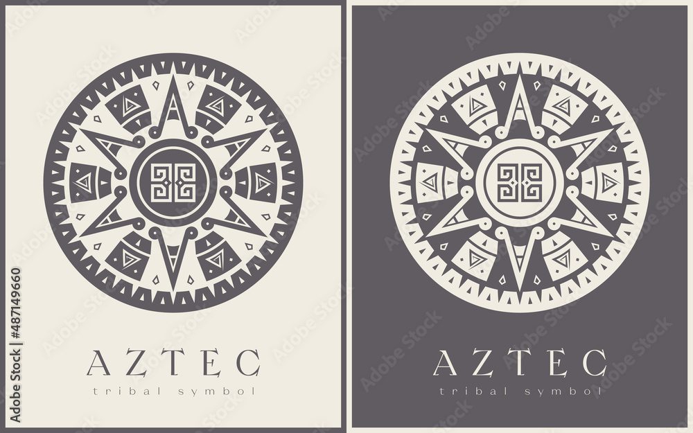 Aztec Tribal Vector Elements. Ethnic Shapes Symbols Design for Logo or ...