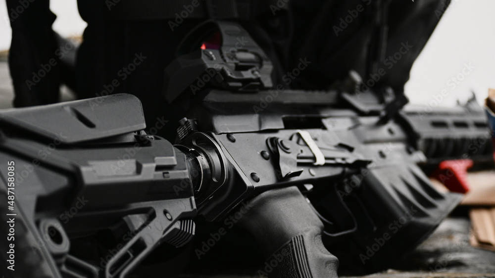 Open fuse of the Kalashnikov assault rifle Stock Photo | Adobe Stock