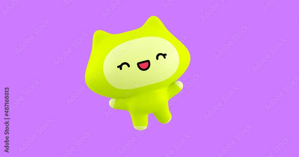 Funny Looped cartoon kawaii cat character. Cute emotions and move ...