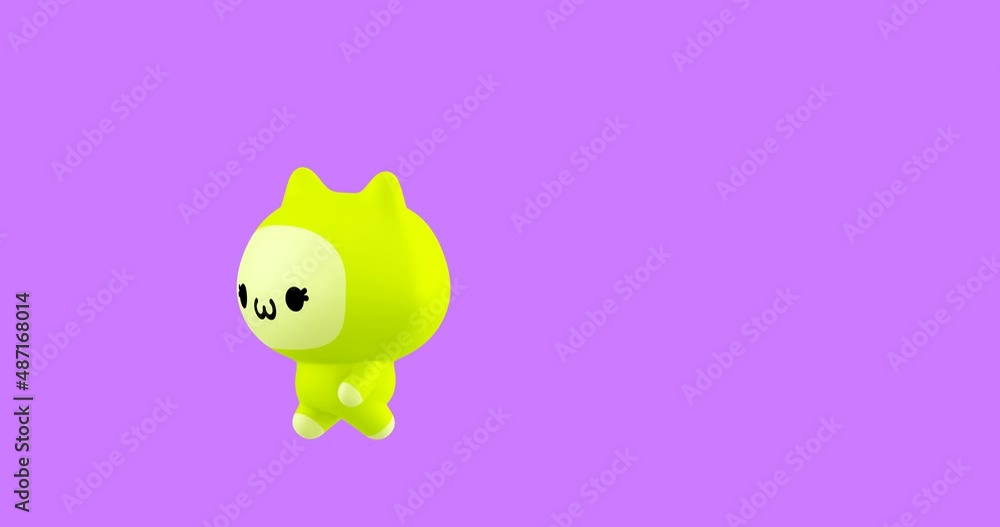 Funny Looped cartoon kawaii cat character. Cute emotions and move ...
