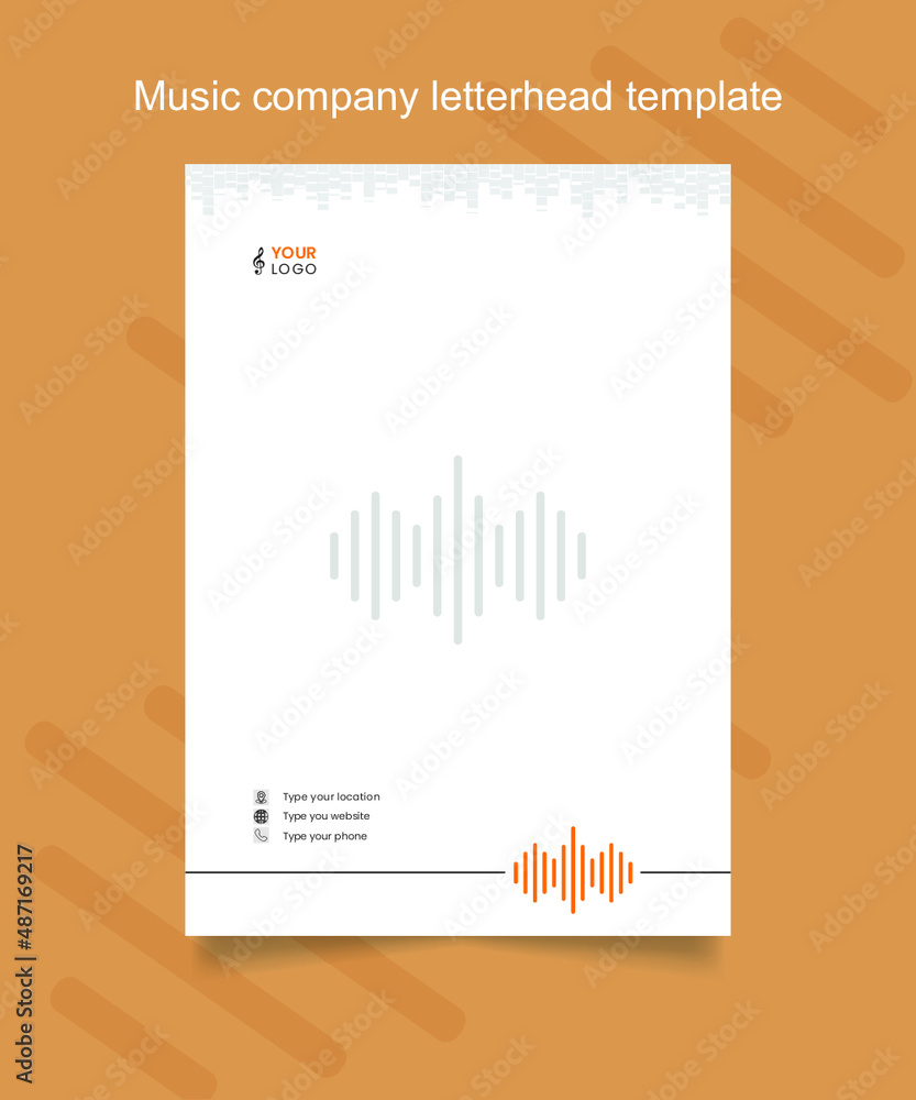 music company letterhead template. creative simple letterhead Stock ...