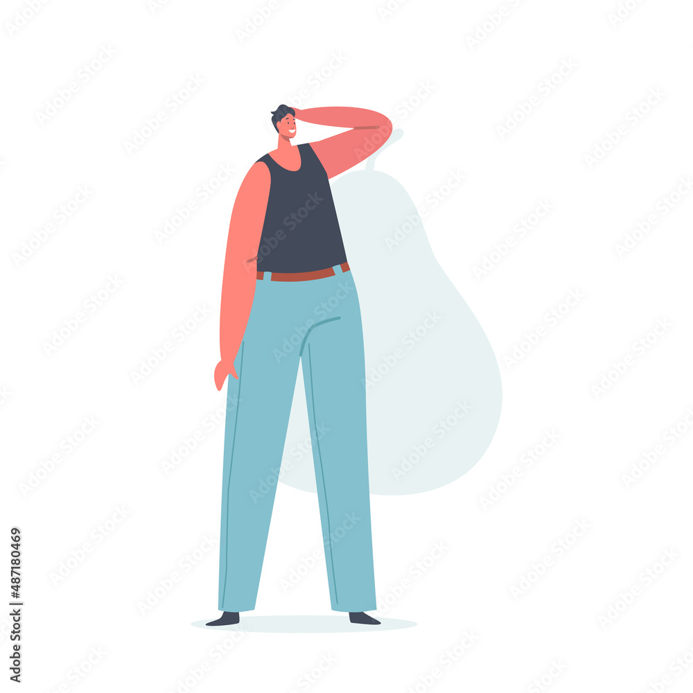 Male Character Figure Types Concept, Man Pear Body Shape with Wide Hips ...