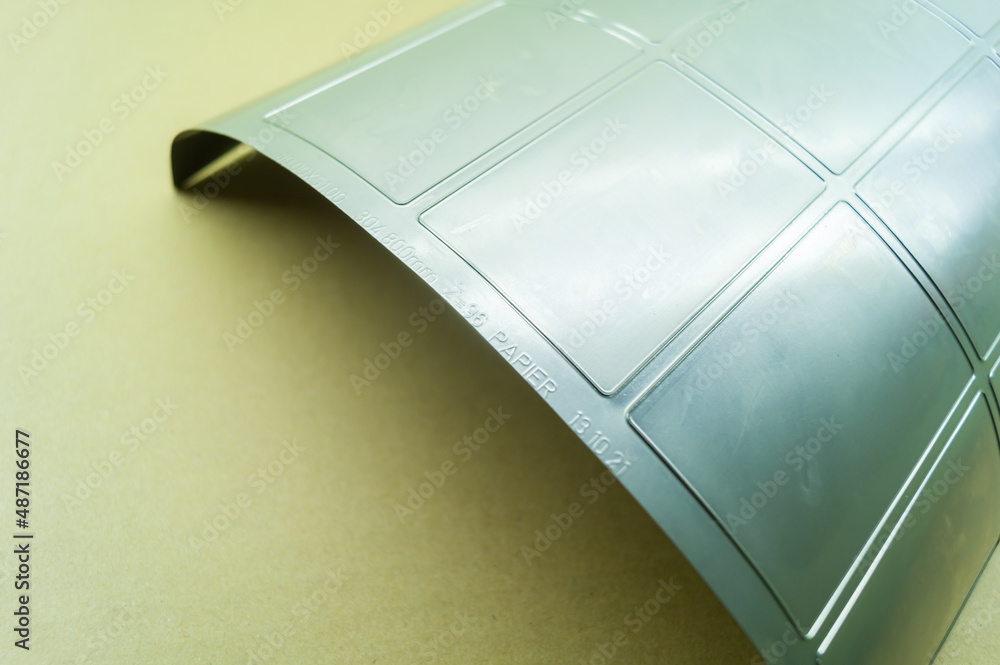 Die-cut die for magnetic cylinder printing press. Die-cutting of labels ...