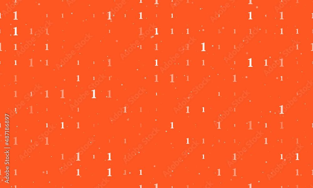 Seamless background pattern of evenly spaced white number one symbols ...