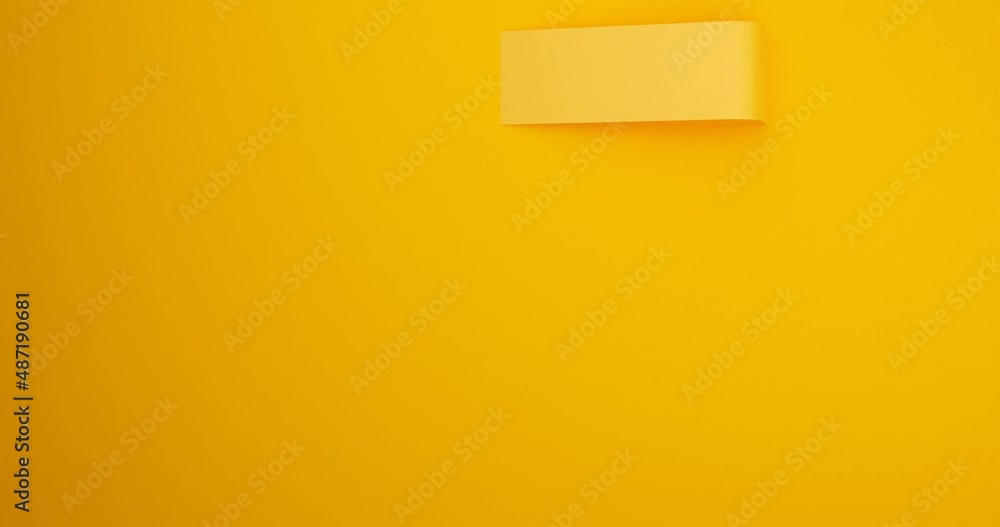 Yellow Abstract background for round corner cube shape matte color 4K ...
