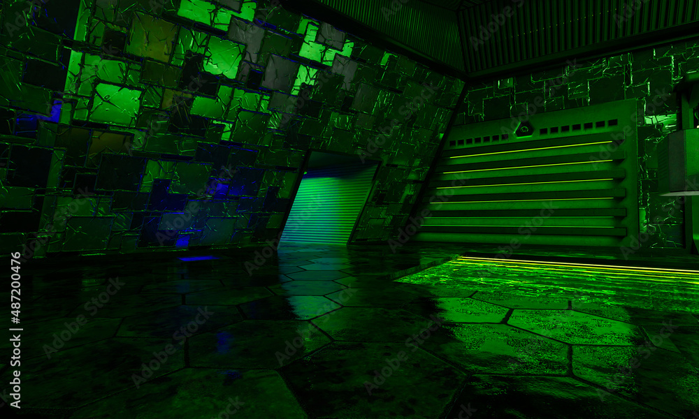 alien place exit door scene Stock Illustration | Adobe Stock