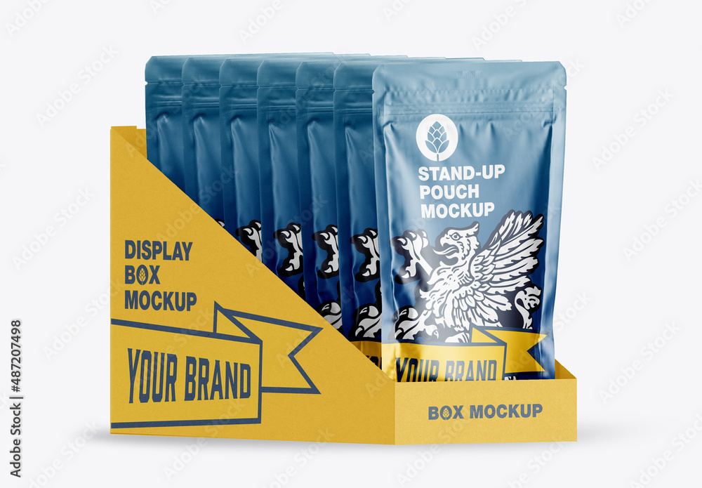 Stand-Up Pouch Display Mockup Stock Template | Adobe Stock