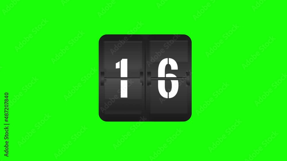 Countdown Clock Special Clock Flipping 1 Minute Countdown 4k Animation On Green Screen 60