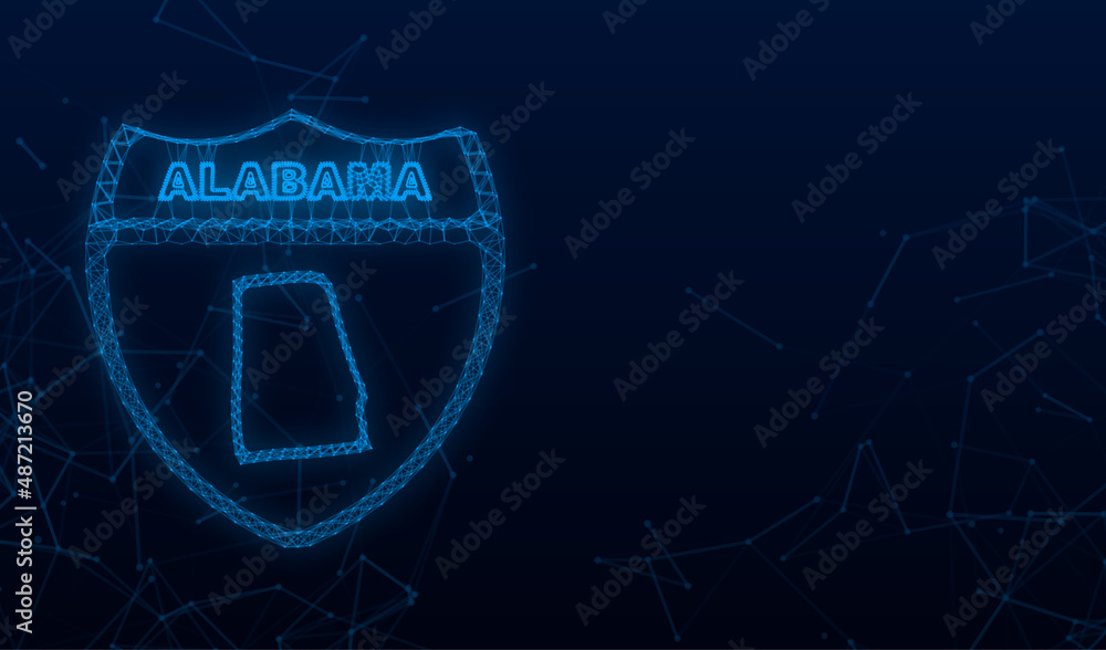 Map of Alabama State United States of America, Alabama outline road ...