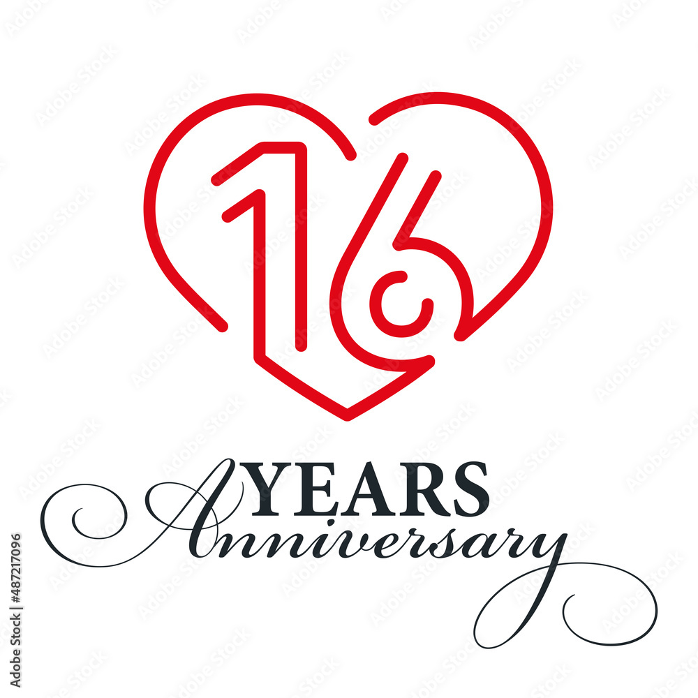 16 years anniversary celebration number sixteen bounded by a loving ...