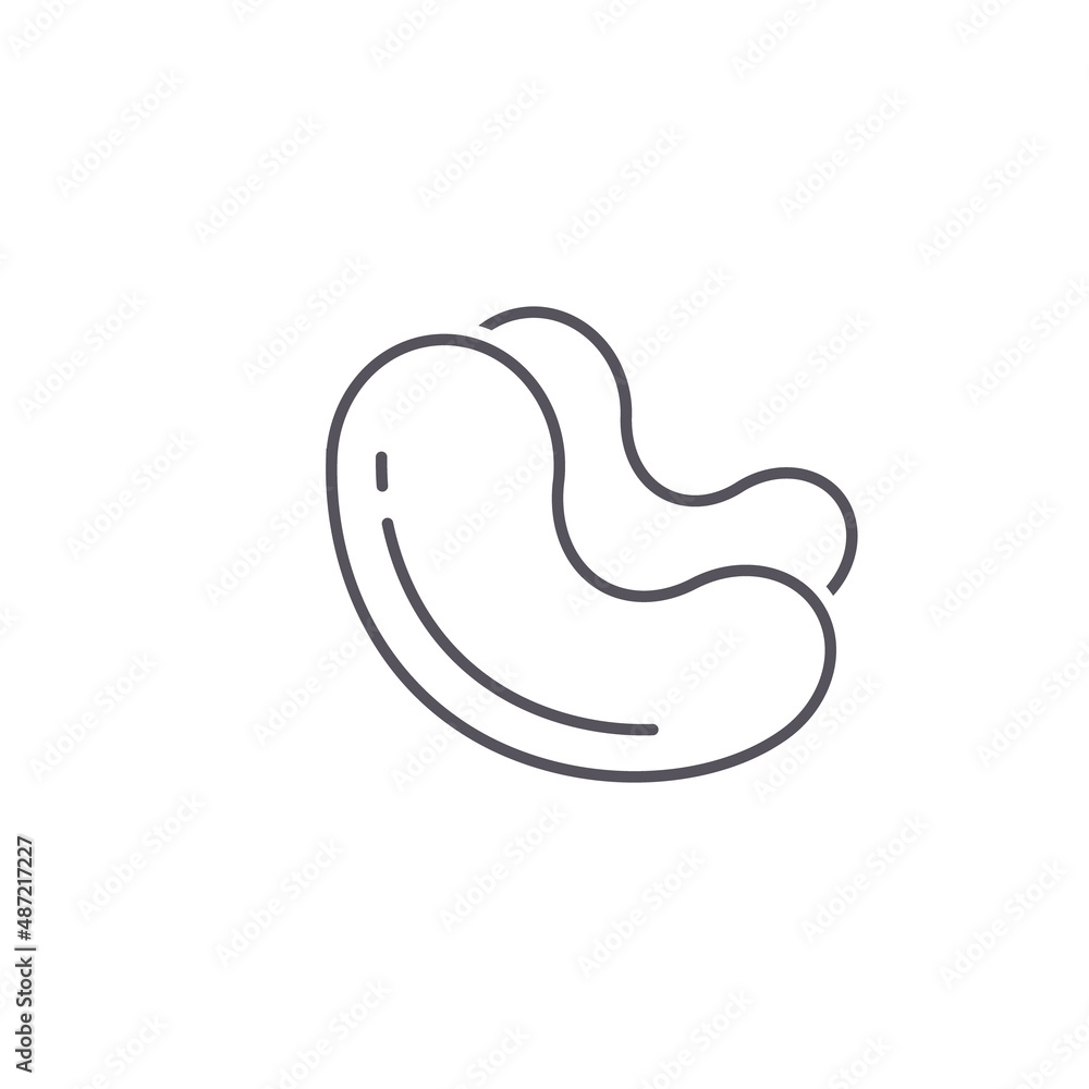 Cashew icon line symbol. Vector Isolated nuts sign on white background ...