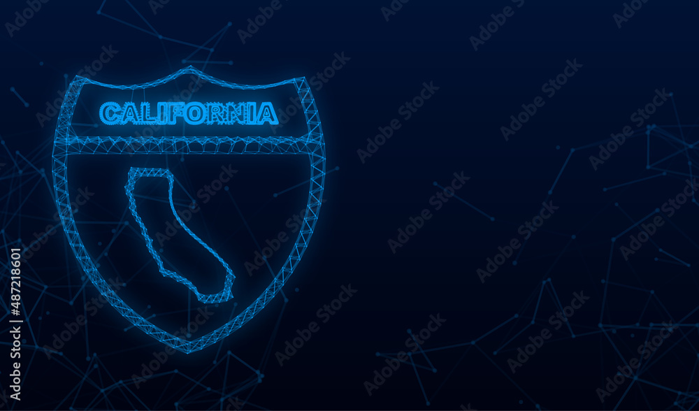Line map showing the state of California from the united state of ...