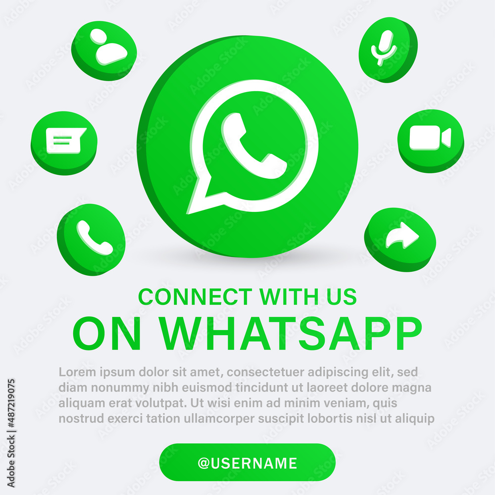 Vecteur Stock follow us on whatsapp in 3d logo with social media ... Vecteur Stock follow us on whatsapp in 3d logo with social media ...