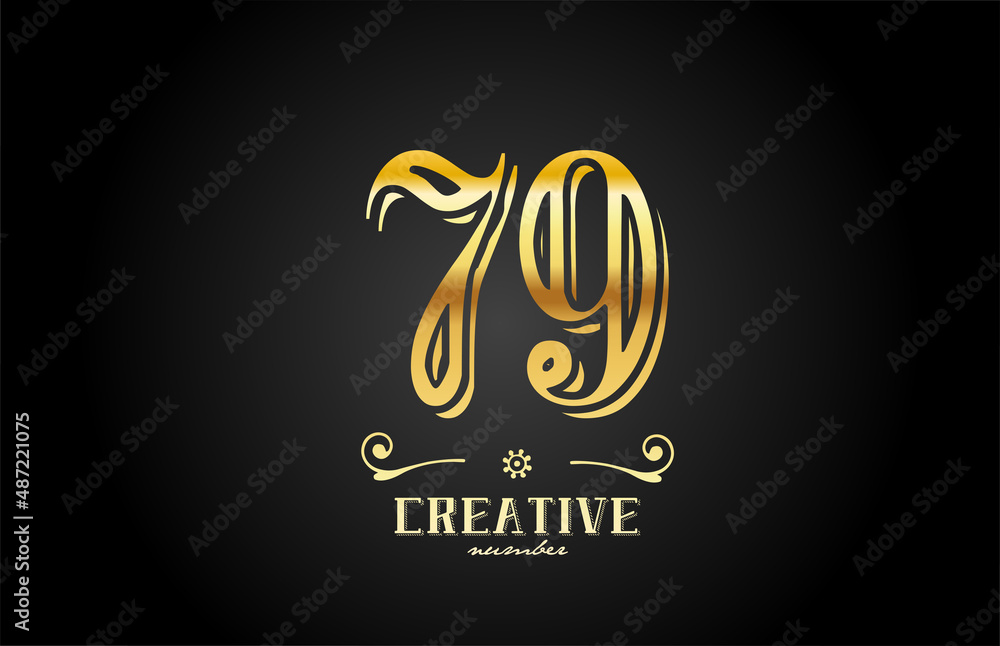 79 gold number logo icon design. Creative template for company and ...