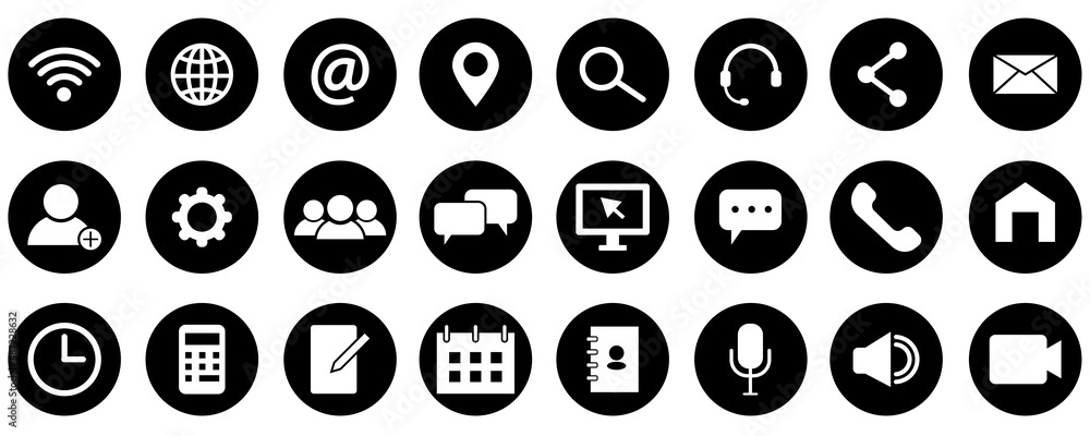 Communication icons set. Phone icon set. Call icon vector. Message icon ...