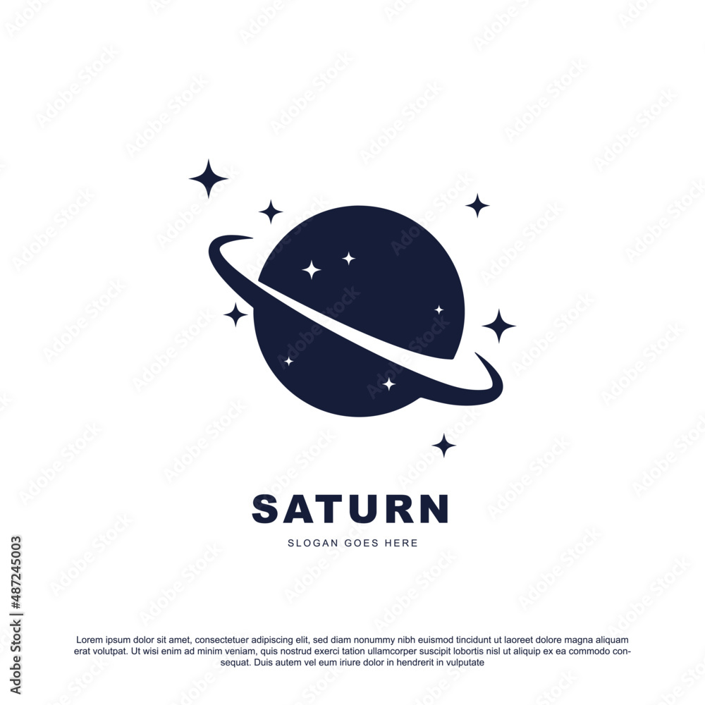 Saturn with star logo design. Saturn logo for your brand or business ...