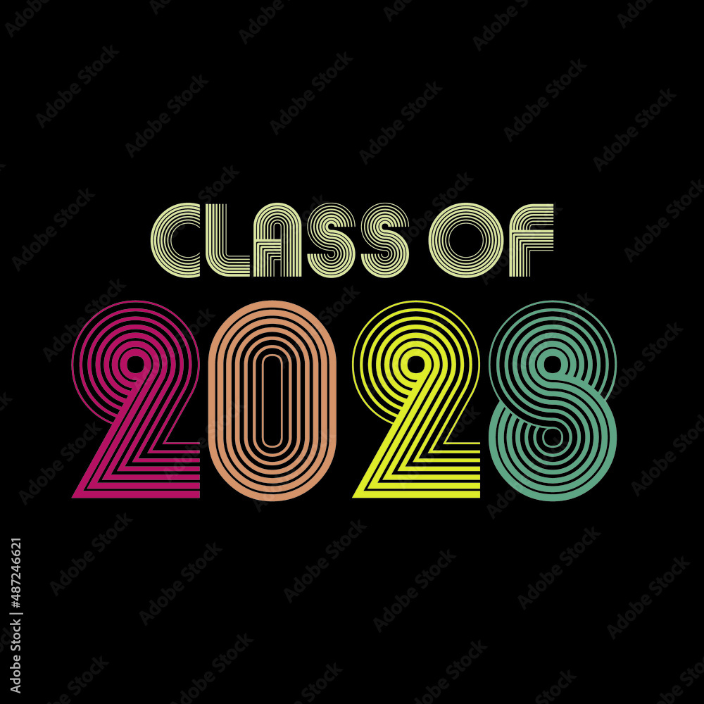 Class of 2028. vintage style Lettering Vector illustration. Template ...