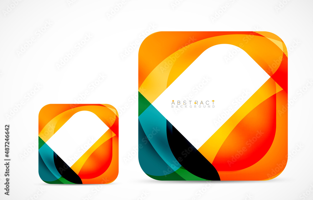 Minimal background. Abstract square shape with round corners created ...