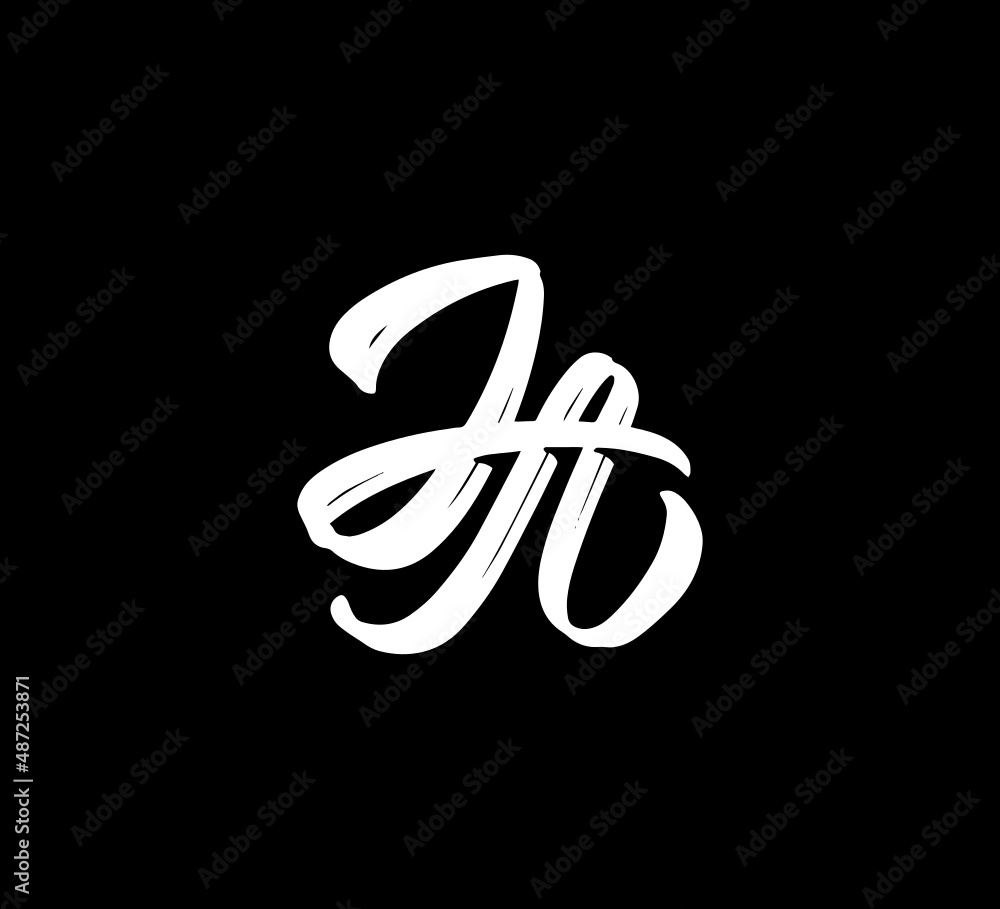 White Vector Letters Logo Brush Handlettering Calligraphy Style In ...