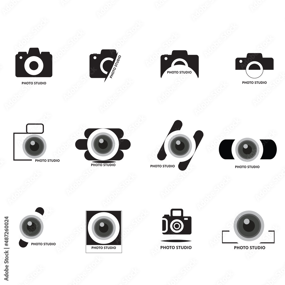 SET Logo for photography studio Free Vector Stock Vector | Adobe Stock