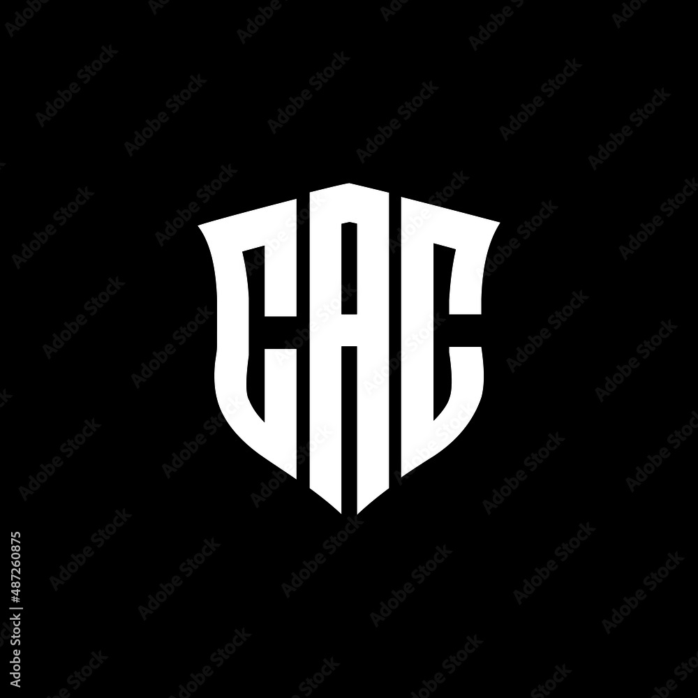 CAC letter logo design with black background in illustrator, vector ...