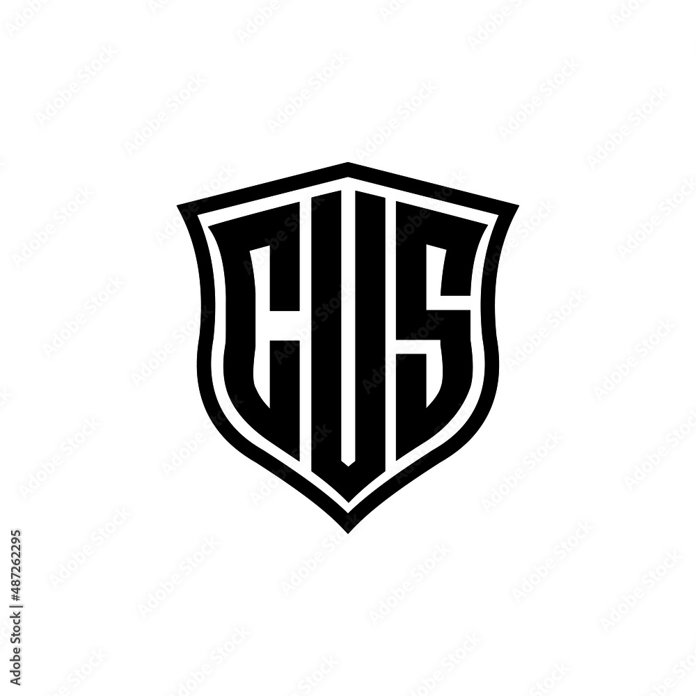 CUS letter logo design with white background in illustrator, vector ...