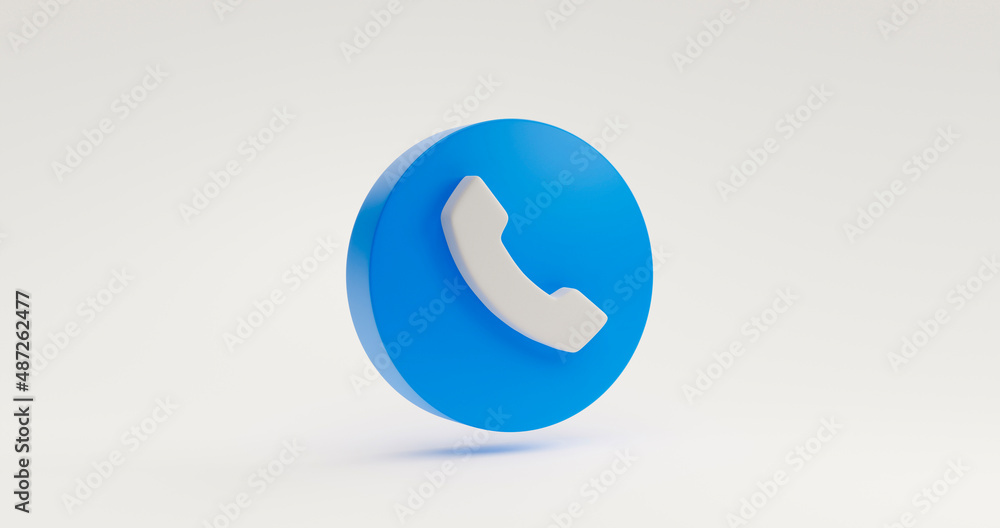 Blue telephone contact communication information talk icon symbol sign ...