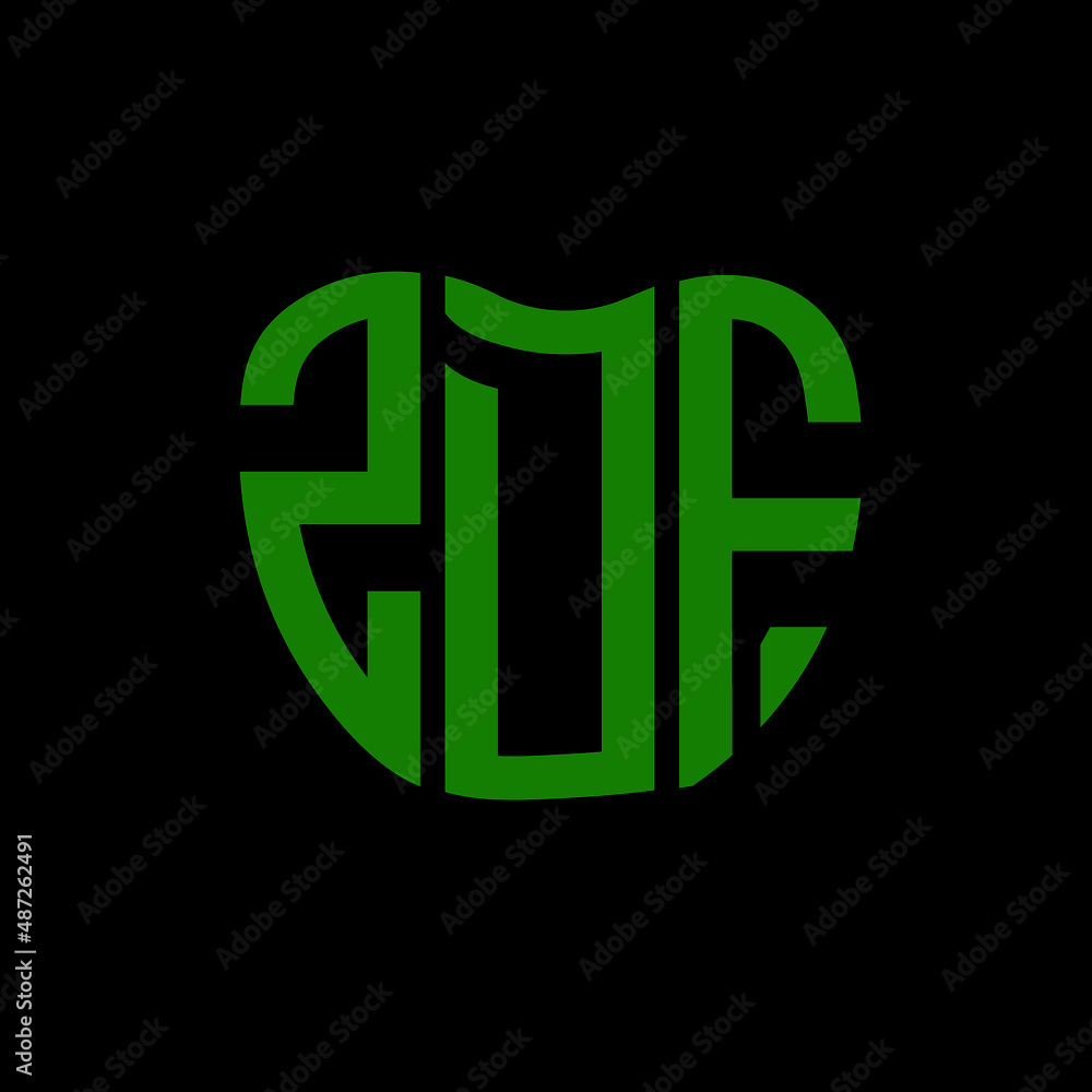 ZDF letter logo design on black background.ZDF creative initials letter ...