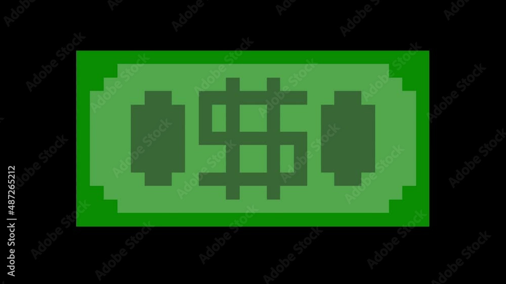 Pixel Art Dollar Bill Moving Up and Down 2D Animation 15fps 素材庫影片 ...