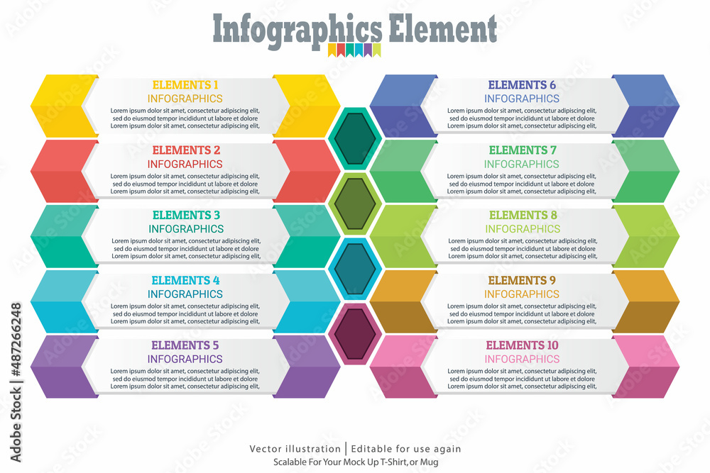 Infographic elements data visualization vector design template. Can be ...