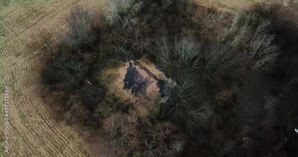 Aerial view of agricultural land during winter season in Westfield ...
