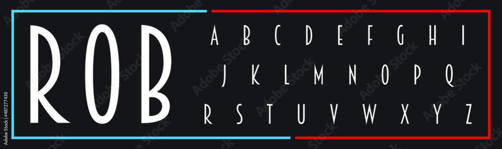 ROB modern tech minimal luxury abstract alphabet fonts. Typography ...