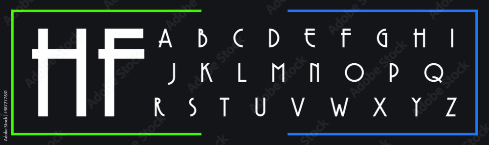 H F modern tech minimal luxury abstract alphabet fonts. Typography ...