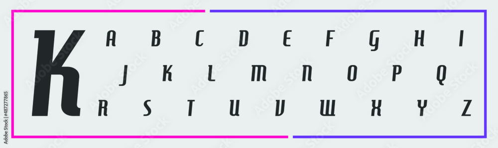 K modern tech minimal luxury abstract alphabet fonts. Typography ...