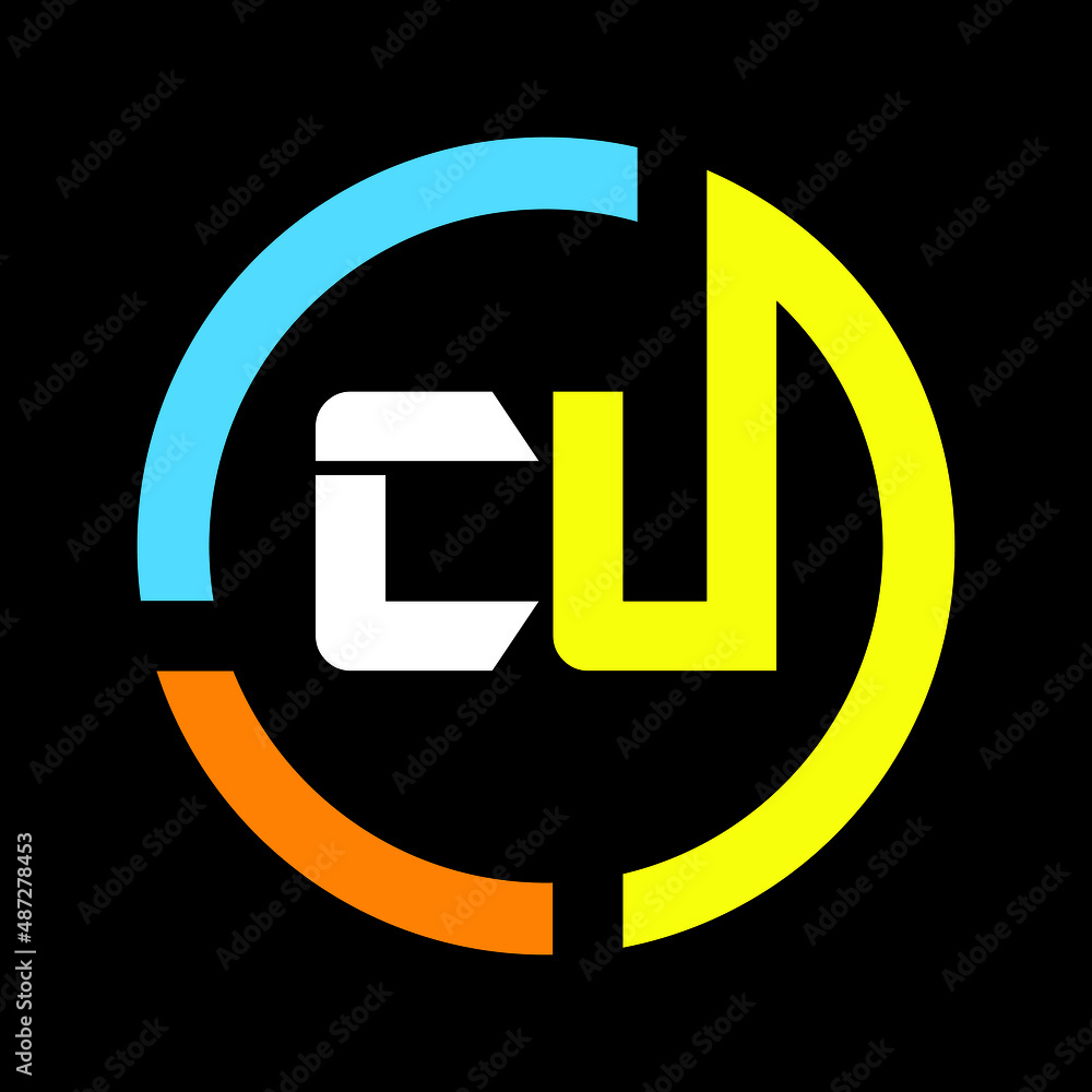 CU letter logo design on black background Initial Monogram Letter CU ...
