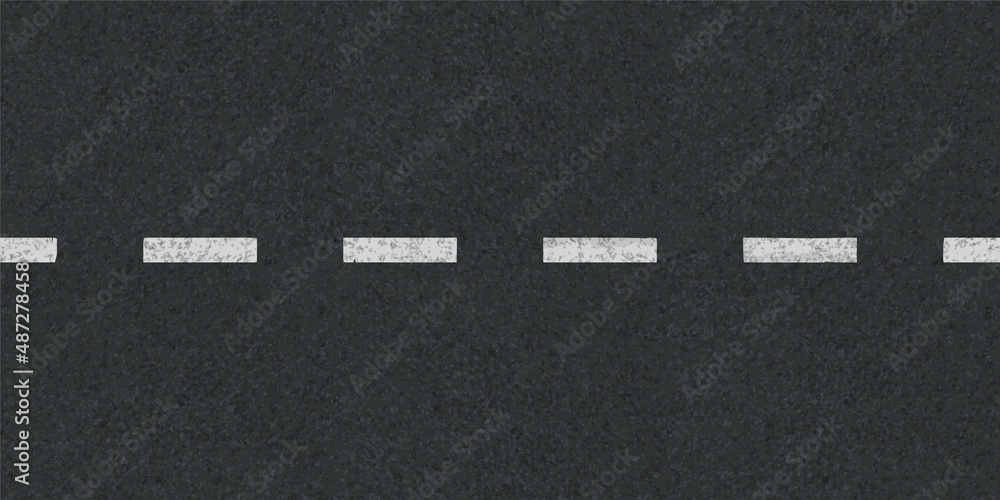 Road, highway with dotted line top view background. Two lane asphalt ...