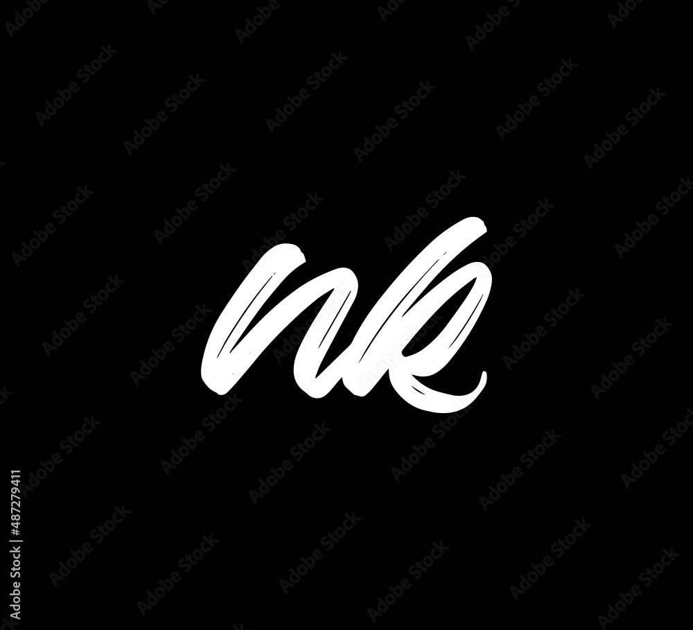 White Vector Letters Logo Brush Handlettering Calligraphy Style In ...