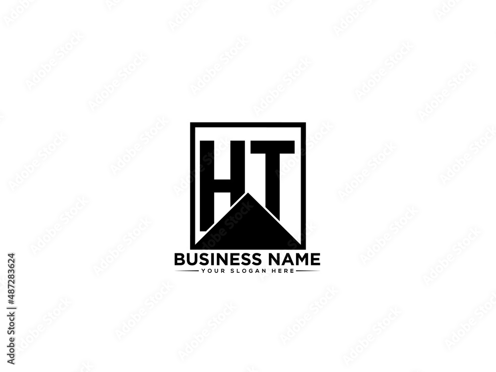 Monogram Bold HT Logo letter concept, Initial Ht Black Logo Template ...