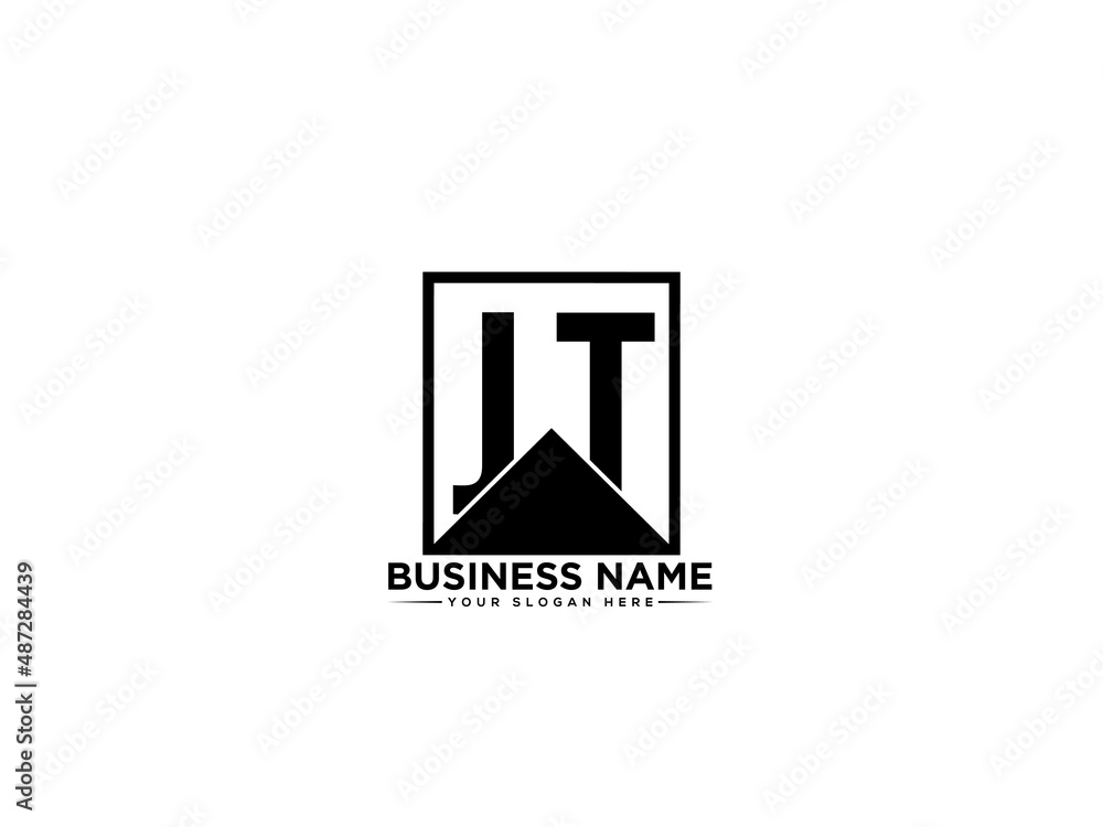Initial Letter JT Square Bold Logo Icon, Monogram jt Logo letter vector ...