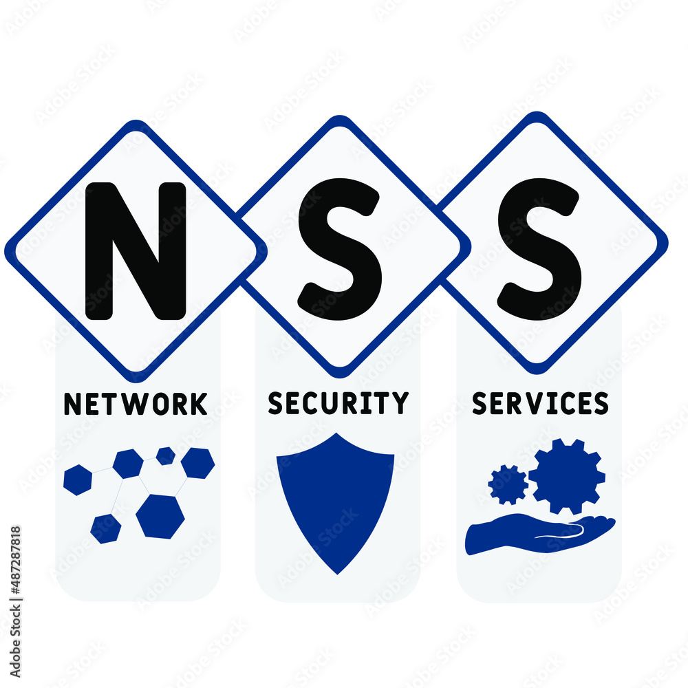 NSS - Network Security Services acronym. business concept background ...