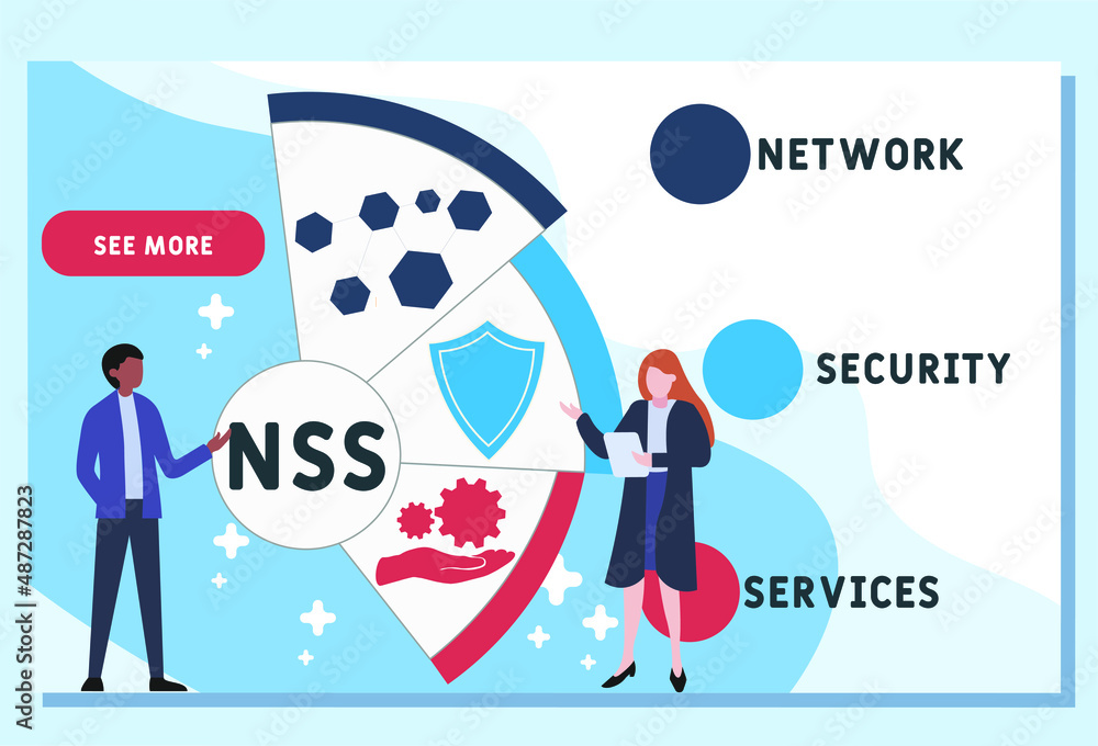 NSS - Network Security Services acronym. business concept background ...