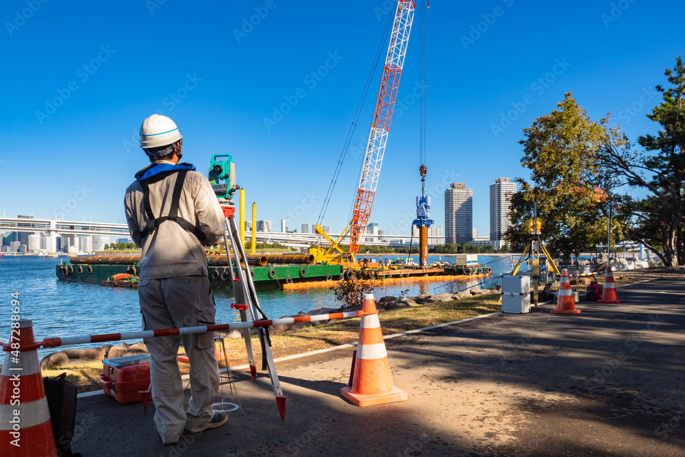 Creation of artificial islands. Geodetic works on artificial ...