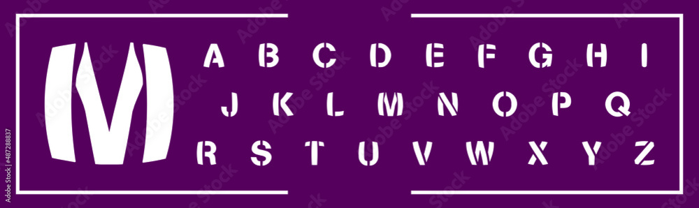 M Luxury Minimal style alphabet fonts . Modern abstract vector typeface ...