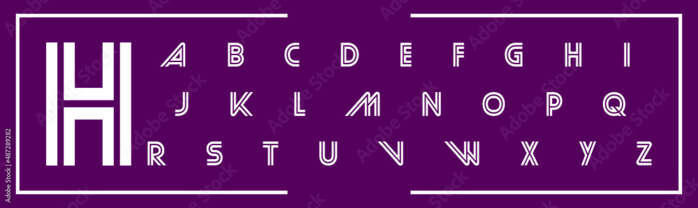 H Luxury Minimal style alphabet fonts . Modern abstract vector typeface ...