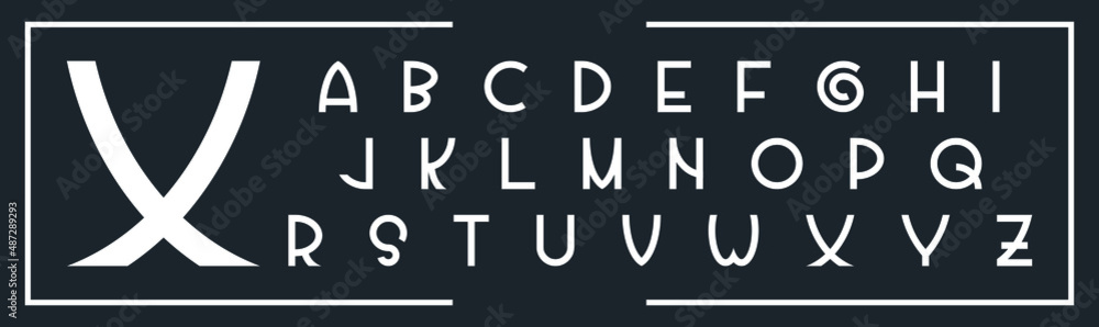 X Luxury Minimal style alphabet fonts . Modern abstract vector typeface ...