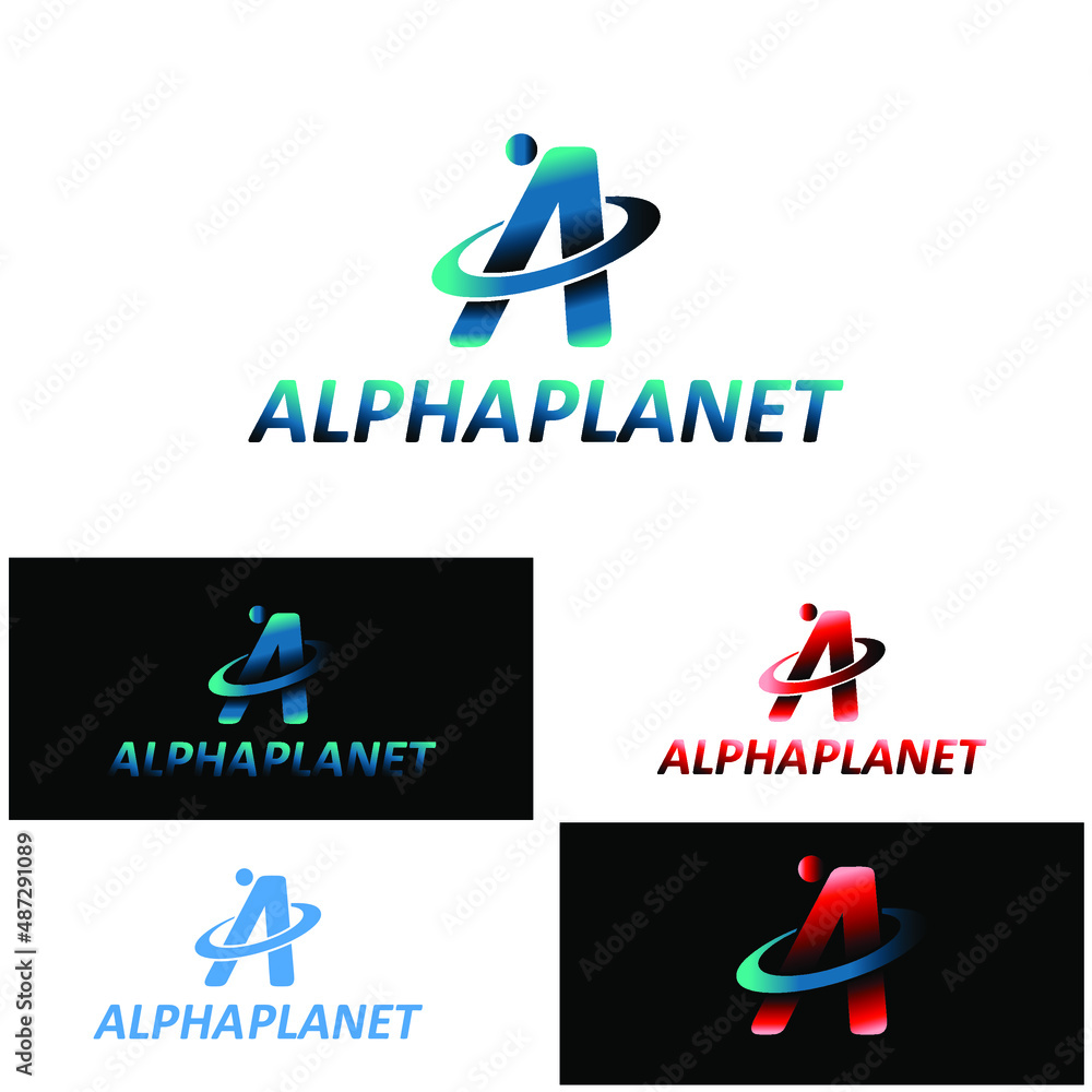 alpha planet logo design fit for your company Stock Vector | Adobe Stock